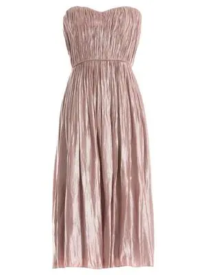 DRESS THE POPULATION Tovah Satin Strapless Fit & Flare Midi-dress