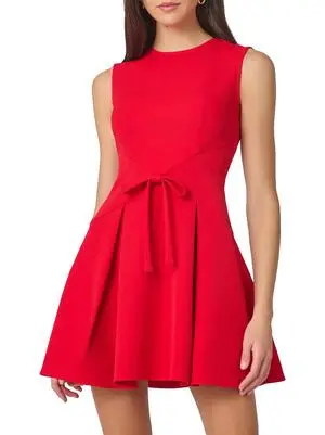 Shoshanna Hattie Crepe Minidress - Cherry