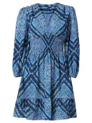 SHOSHANNA Imogen Smocked Floral-print Empire Minidress