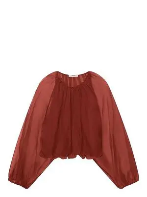 FRAME The Sheer Balloon Blouse - Paprika