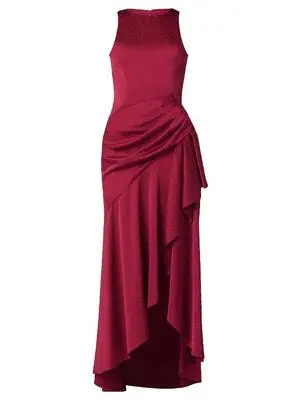 Shoshanna Verena Draped Midi-dress - Wine
