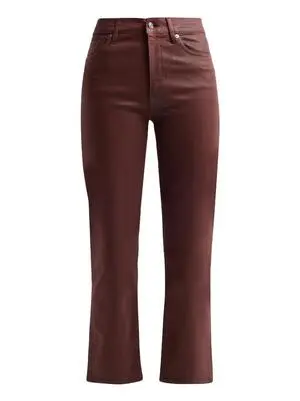 FRAME Le Sleek Coated Straight-leg Crop Jeans - Currant