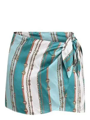 L'Agence Marceline Belt-print Satin Pareo - Multi
