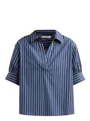FRAME The Popover Striped Cotton Top