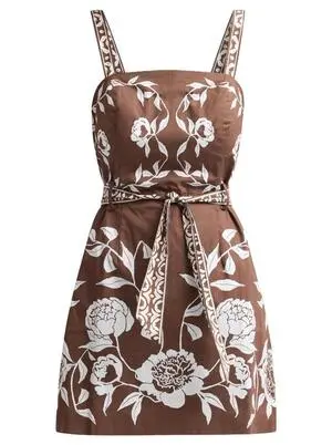 Lilly Pulitzer® Muireann Floral Stretch-cotton Tie-waist Mini Dress - Coco Beach Marni