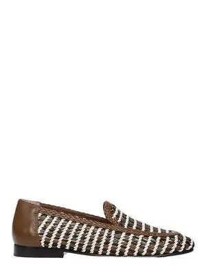Veronica Beard Prilla Woven Loafers - Brown Multi