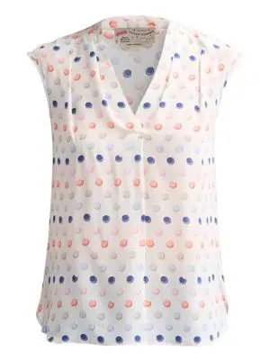 MAISON COMMON Macaroon Print Silk Top
