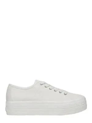 Veronica Beard Truett Low-top Canvas Platform Sneakers - Coconut