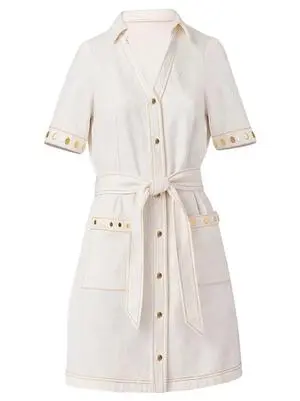 Shoshanna Laurie Denim Shirtdress - Ivory