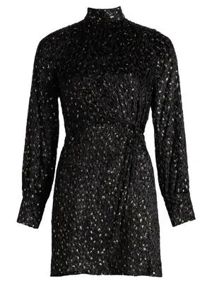 SIMKHAI Daphne Velvet & Metallic Clip-dot Minidress