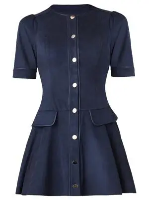 Shoshanna Merina Mix Media Mini Dress - Navy