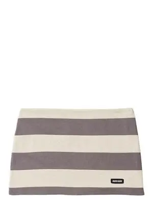 Miu Miu Striped Jersey Mini-skirt - Beige Multi