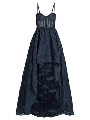 Bcbgmaxazria Organza High-low Gown - Navy