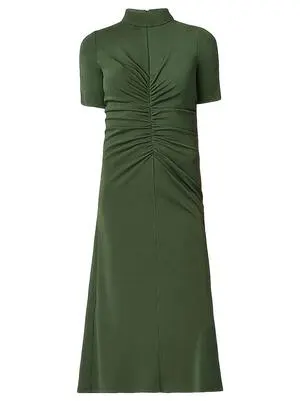 Shoshanna Shelly Ruched Midi Dress - Olive