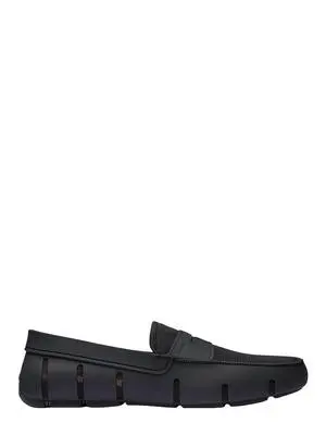 Swims Mesh & Rubber Penny Loafers Black