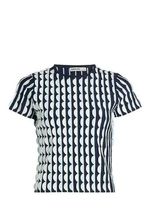 SIMKHAI Kendra Scalloped Short-sleeve Top