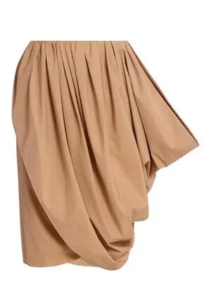 Chloé Pleated Cotton A-line Miniskirt Reef Shell