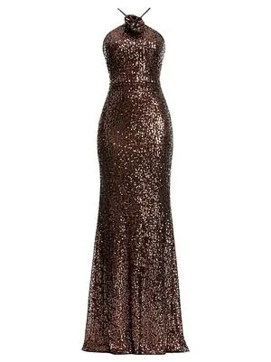 DRESS THE POPULATION Noemi Sequin Mermaid Gown