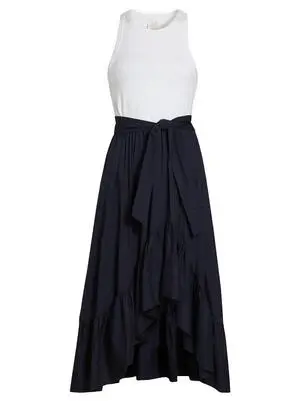 Cinq À Sept Zayla Split Midi-dress - White Navy