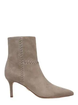 Veronica Beard Lisa 70mm Whipstitch Suede Boots - Bark