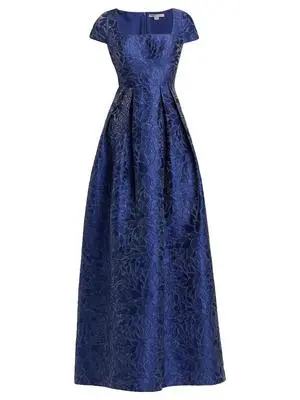 KAY UNGER Ophelia Jacquard Gown - Navy