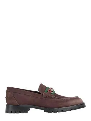 Gucci Sylke Horsebit Suede & Lug Sole Loafers - Coffee