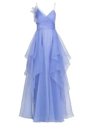 Theia Adessia Strapless Tiered Gown - Deep Periwinkle