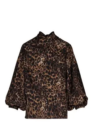 Johanna Ortiz Candelaria Intricate Islands -printed Silk Top - Leopard