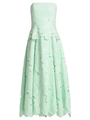 AS IT MAY Isla Strapless Lace Midi-dress - Mint
