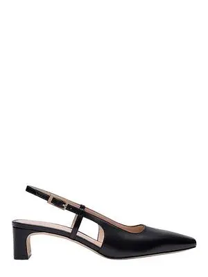 STUART WEITZMAN Baby Babette 40mm Leather Slingback Pumps - Black