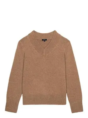 Rails Lidya Cotton-wool V-neck Sweater Heather Camel