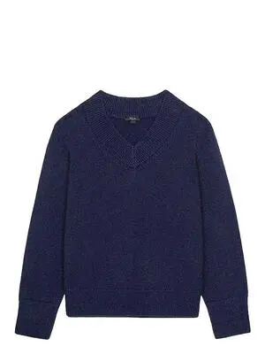 Rails Lidya Cotton-wool V-neck Sweater Navy