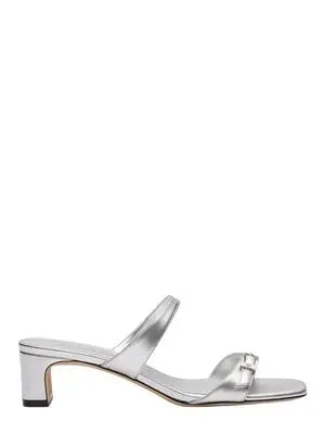 STUART WEITZMAN Baby Babette Leather Sandals Silver