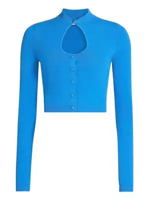 ET OCHS Rue Knit Crop Cardigan - Ocean