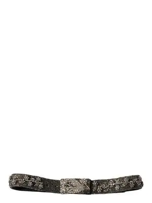 Miu Miu Embroidered Duchesse And Leather Belt - Multicolored