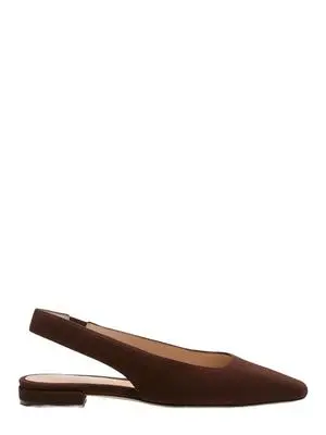 STUART WEITZMAN Stassi Suede Slingback Flats Walnut