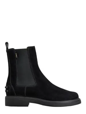 TOD'S Gomma Suede Ankle Chelsea Boots - Nero