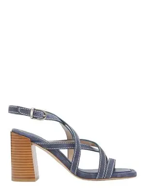 STUART WEITZMAN Park Block 85mm Suede Strappy Sandals - Blue