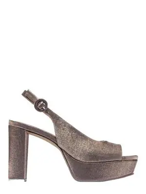 Bernardo Vega Peep Toe Platform Pumps - Coffee