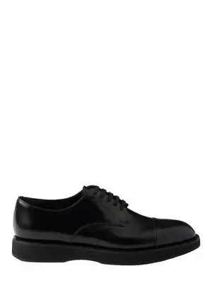 Prada Brushed Leather Lace-up Shoes Black
