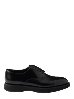 Prada Brushed Leather Lace-up Shoes Brown