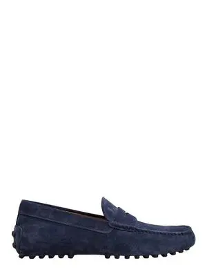 TOD'S Mocassino Gommino Suede Driving Loafers Blue