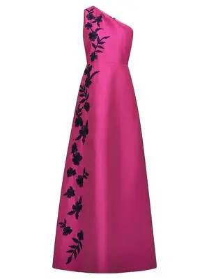 KAY UNGER Madelyn Embroidered A-line Gown - Aster