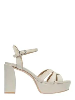 Bernardo Vittoria Platform Sandals Eggshell