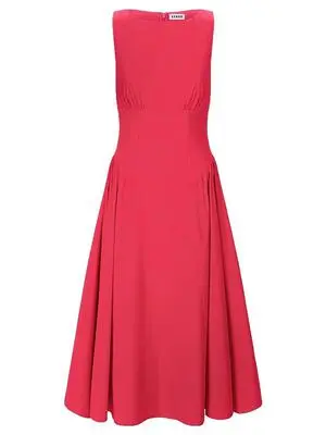 Staud Gwen Cotton Sleeveless A-line Midi-dress - Cherry
