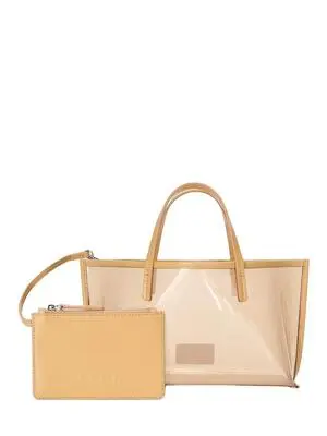 Staud Christos Mini Logo Embossed Tote Bag - Camel