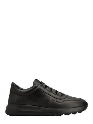 TOD'S Sportivo Allacciato Leather Low-top Sneakers - Black
