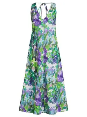 Natori Ayame Floral Watercolor-print Maxi Dress - Multi