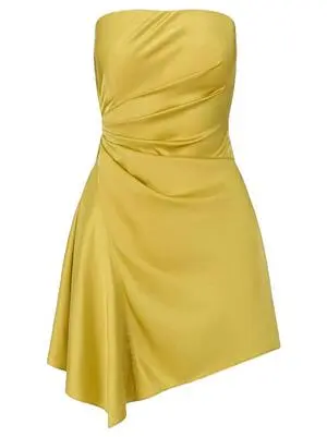 Staud Adriana Silk Mini Dress - Citron
