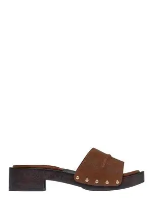 Bernardo Blyde Low Heel Clog Sandals Saddle